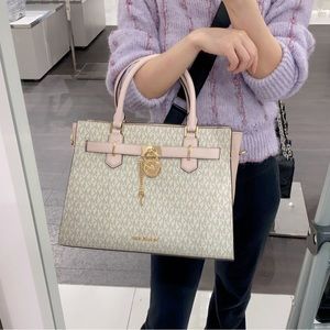 Michael Kors | Bags | Michael Kors Hamilton Medium Satchels In Vanillapink | Poshmark